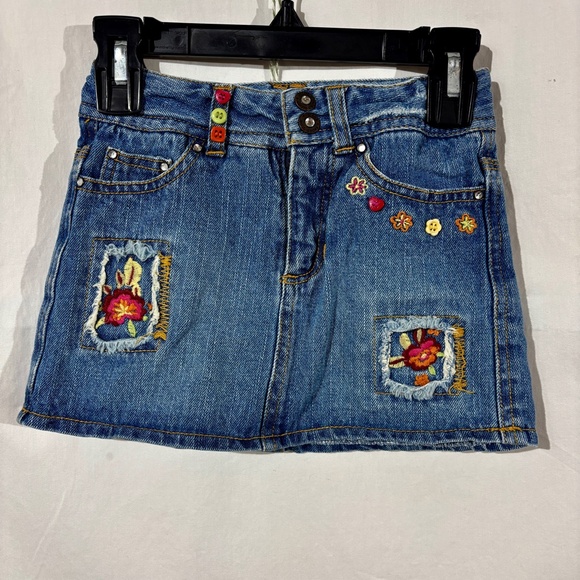 Faded Glory | Bottoms | Vintage Y2k Floral Embroidered Denim Skirt ...
